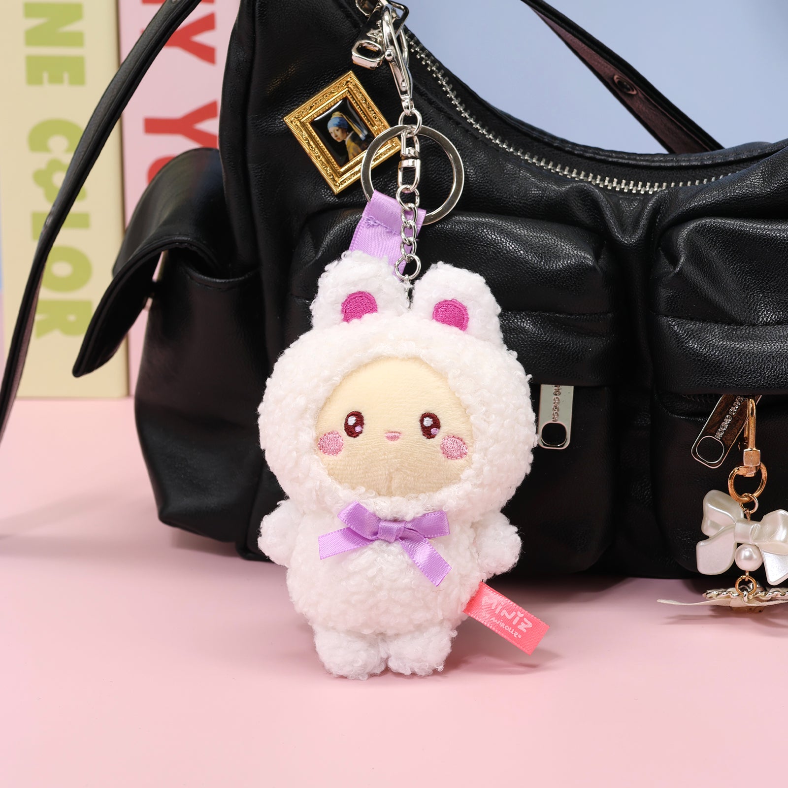 Bunniroll Bunny Costume Plush Keychain | Kawaii Bag Charm – Anirollz